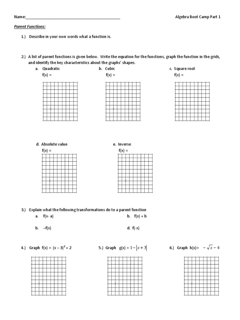 Algebra Boot Camp for Students | PDF | Teaching Methods & Materials