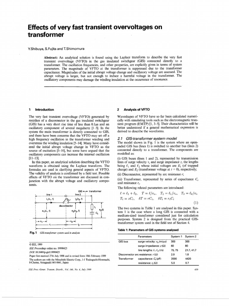 01 Effects of Very Fast Transient Overvoltages | PDF