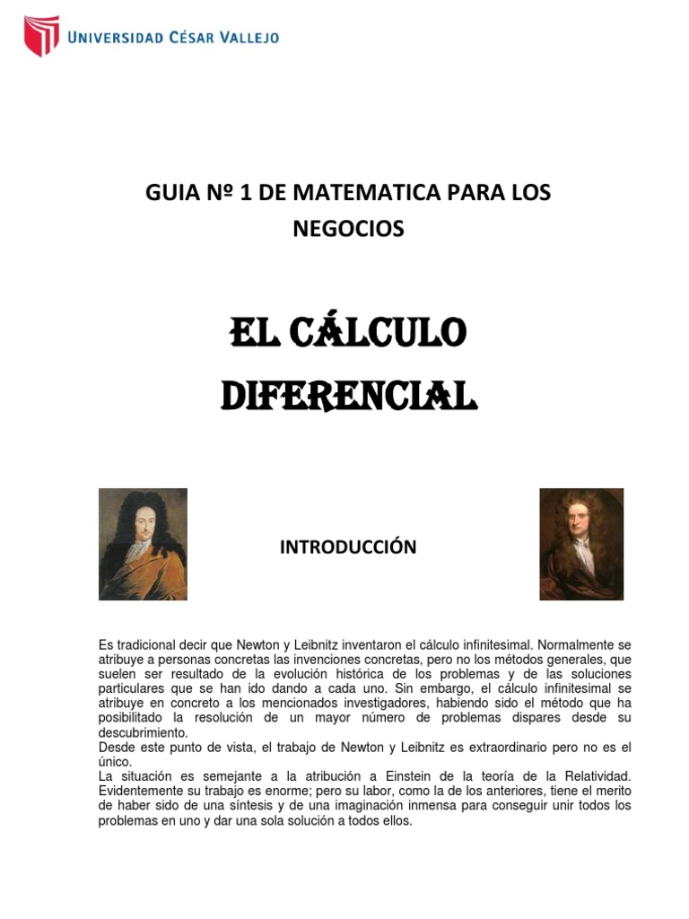 Guia 1 De Matematica Para Los Negocios Pdf Cálculo Límite