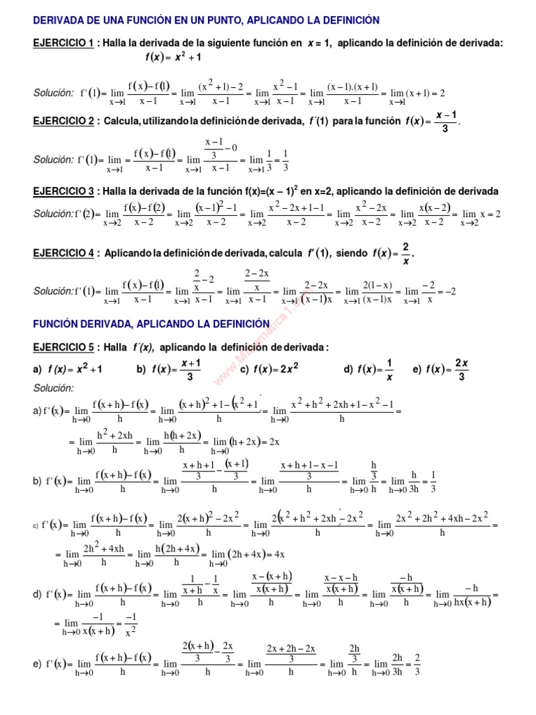 Ejercicios Resueltos Derivadas | PDF | Continuous Function | Derivative