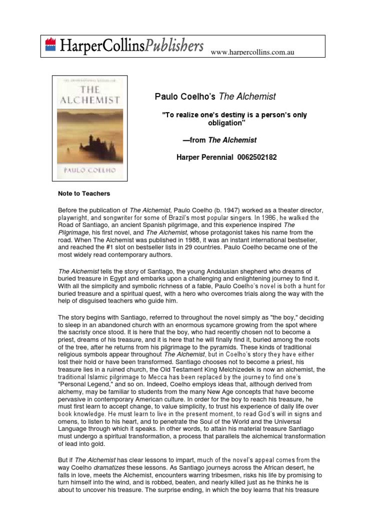 Teaching Paulo Coelho's The Alchemist | PDF | General Fiction
