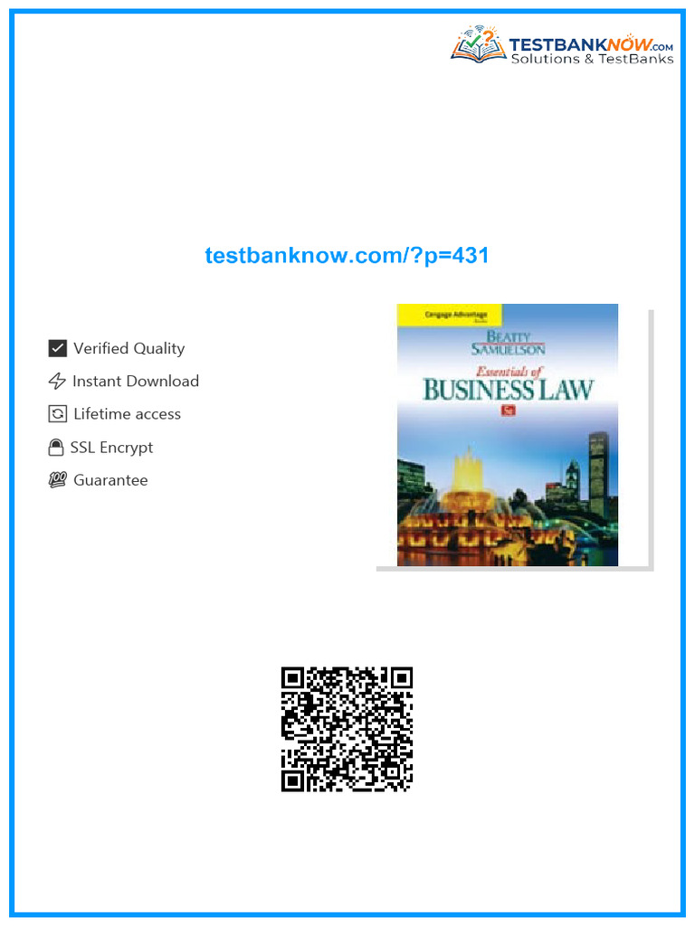 Test Bank for Cengage Advantage Books Essentials of Business Law 5th ...