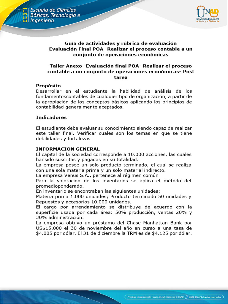 Taller Anexo -Evaluación Final POA - 1601 - 2026 (1) | PDF ...