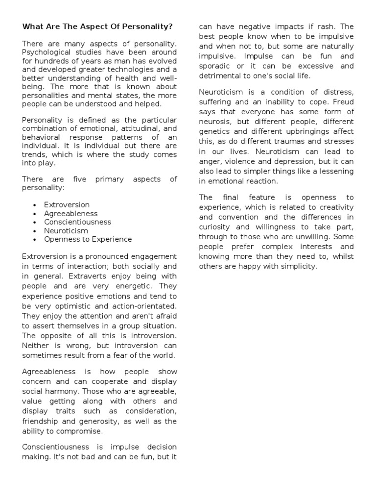 Aspect of Personality | PDF | Id | Norm (Social)