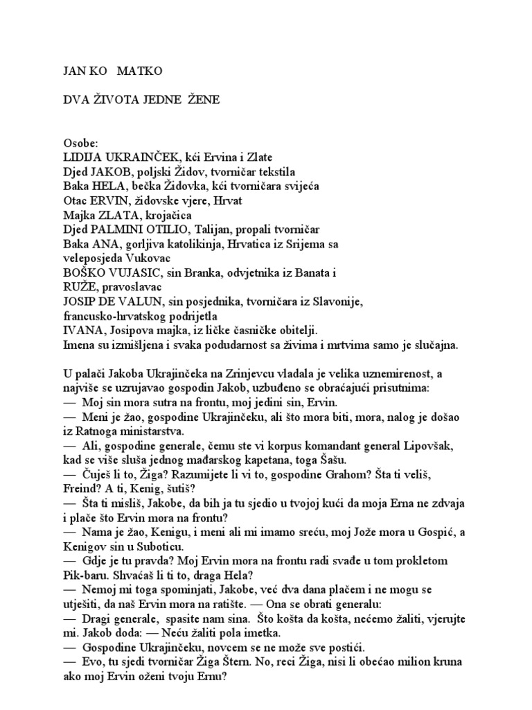 Matko Janko - Dva Zivota Jedne Zene | PDF