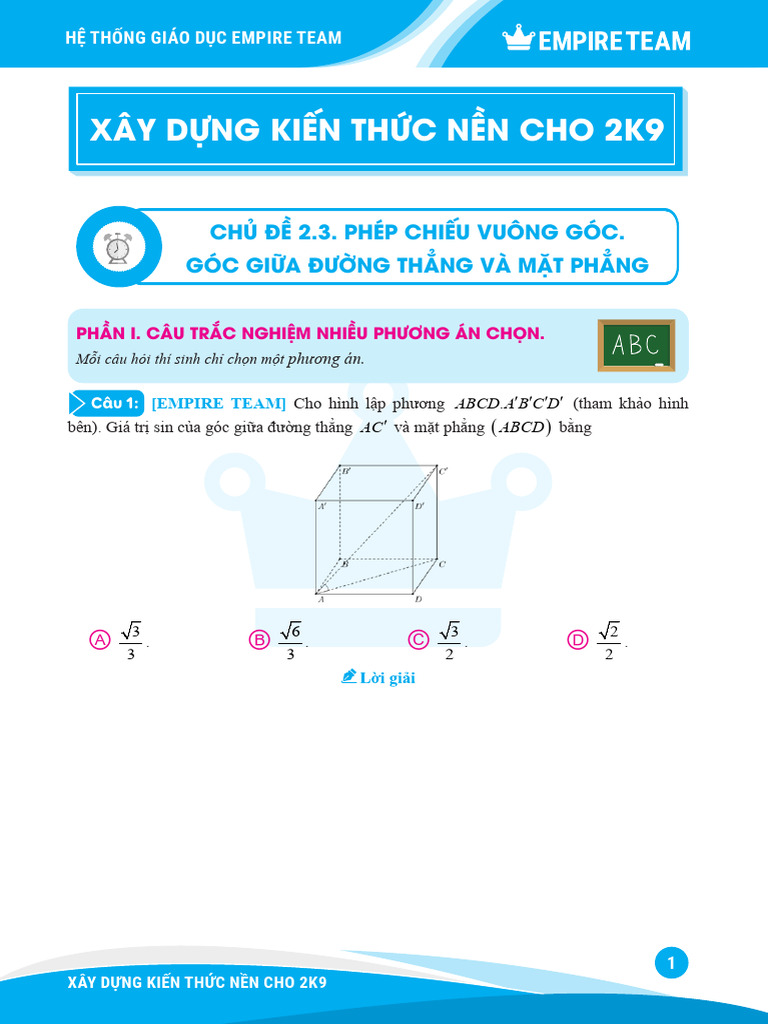 (6 - 5 & 7 - 5) CHá Ä Á 2.3 PHÃ P CHIáº U VUÃ NG GÃ C. GÃ C GIá ®A Ä Æ ...