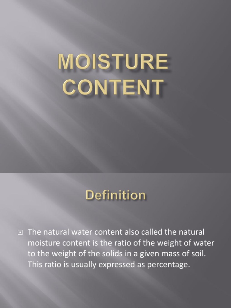 Moisture Content | PDF