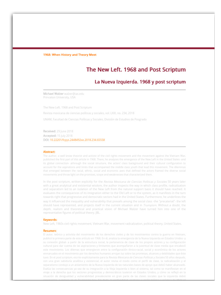 The New Left. 1968 and Post Scriptum | PDF | New Left | Left Wing Politics
