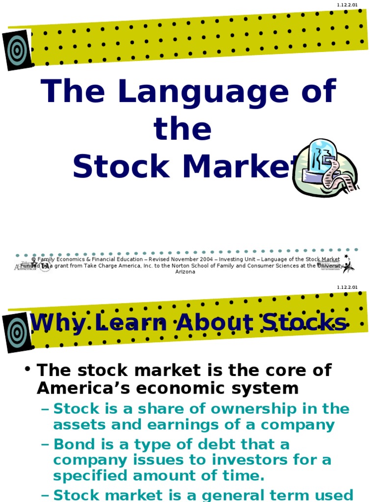 Language of The-Stock Market-Powerpoint Presentation 1122g1 | PDF ...