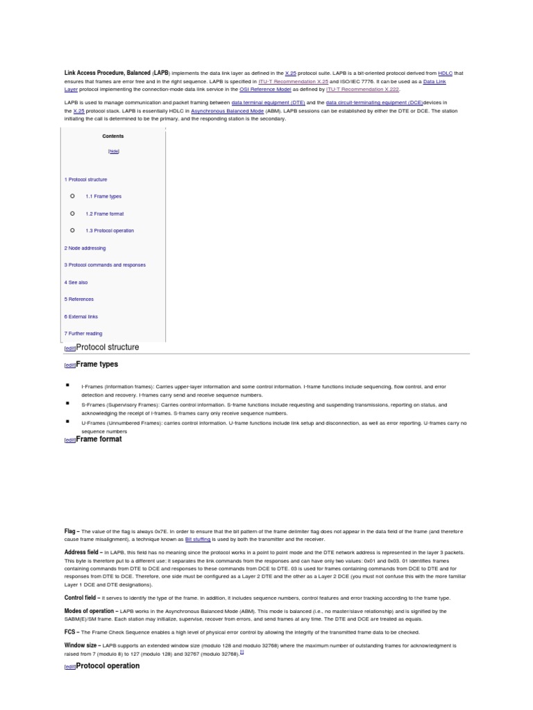 Link Access Procedure | PDF | Telecommunications | Media Technology