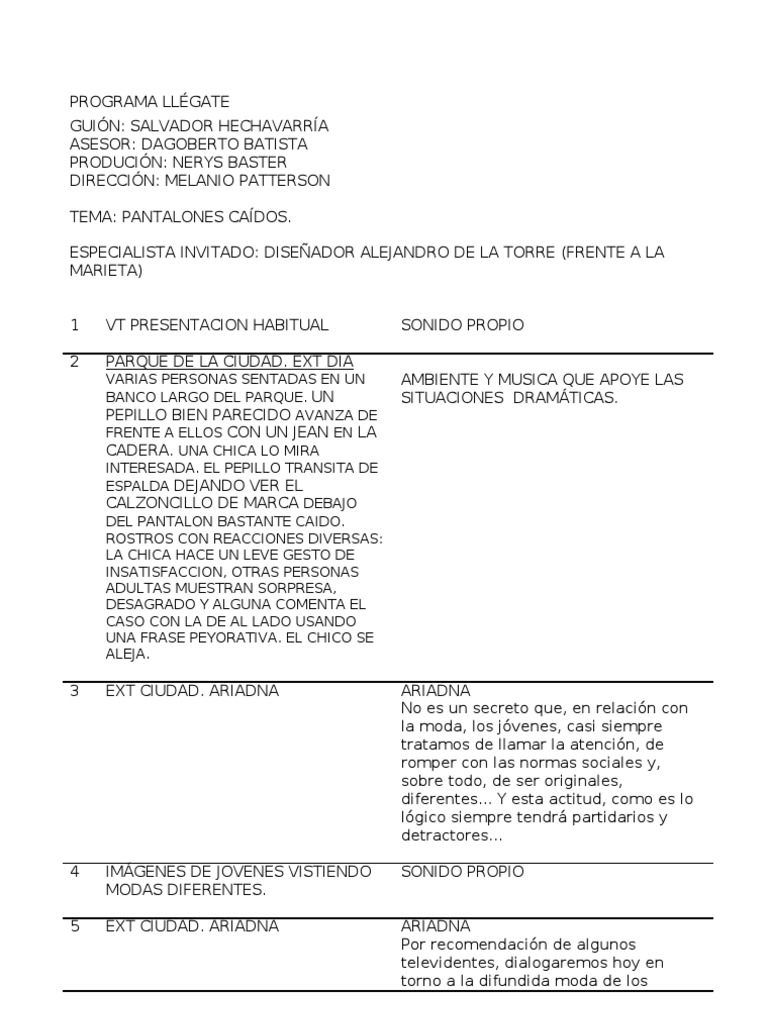 Guion Pantalones | PDF | Machismo | Moda