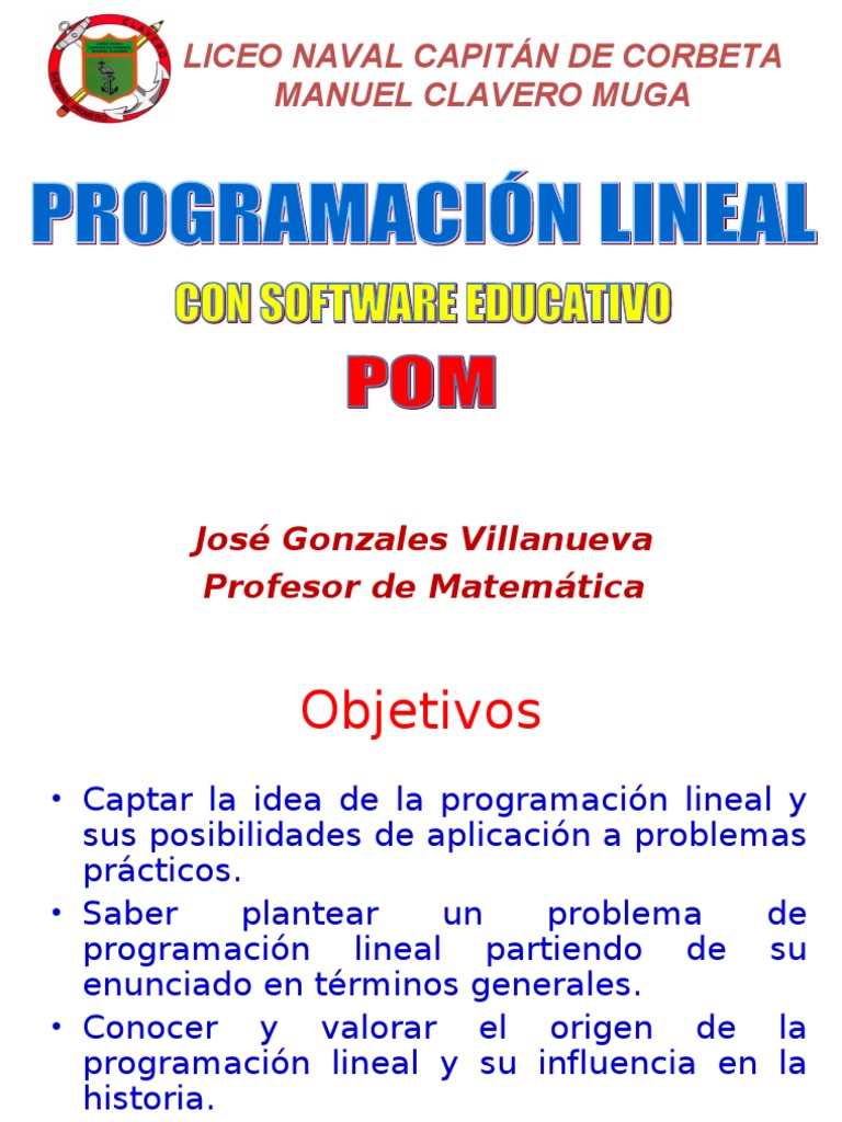 Programacion Lineal | Programación lineal | Matemáticas Aplicadas