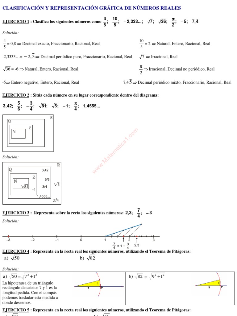 Ejercicios - Resueltos El Número Real | PDF | Intervalo (Matemáticas ...