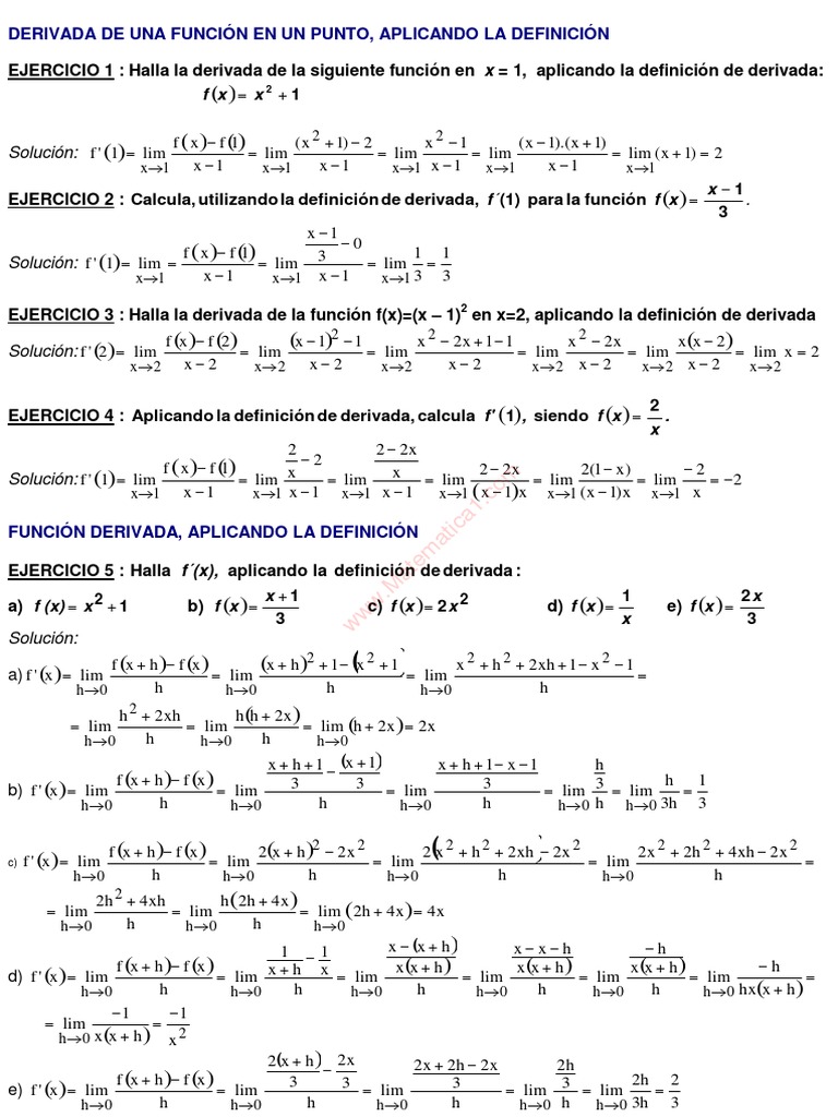 Ejercicios Resueltos Derivadas | PDF | Continuous Function | Derivative