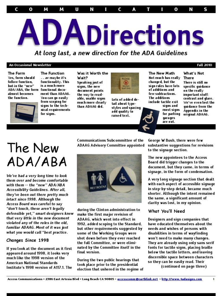 Directions: The New Ada/Aba | PDF | Americans With Disabilities Act Of 1990
