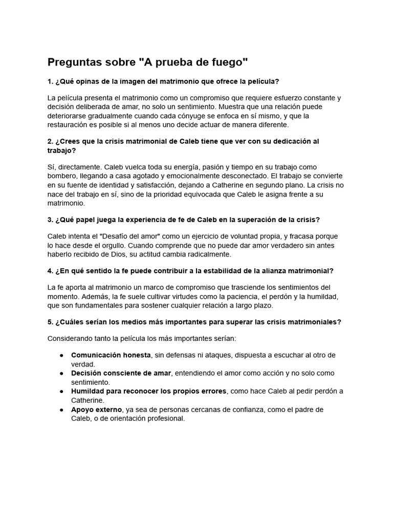 Preguntas Sobre _A Prueba de Fuego | PDF