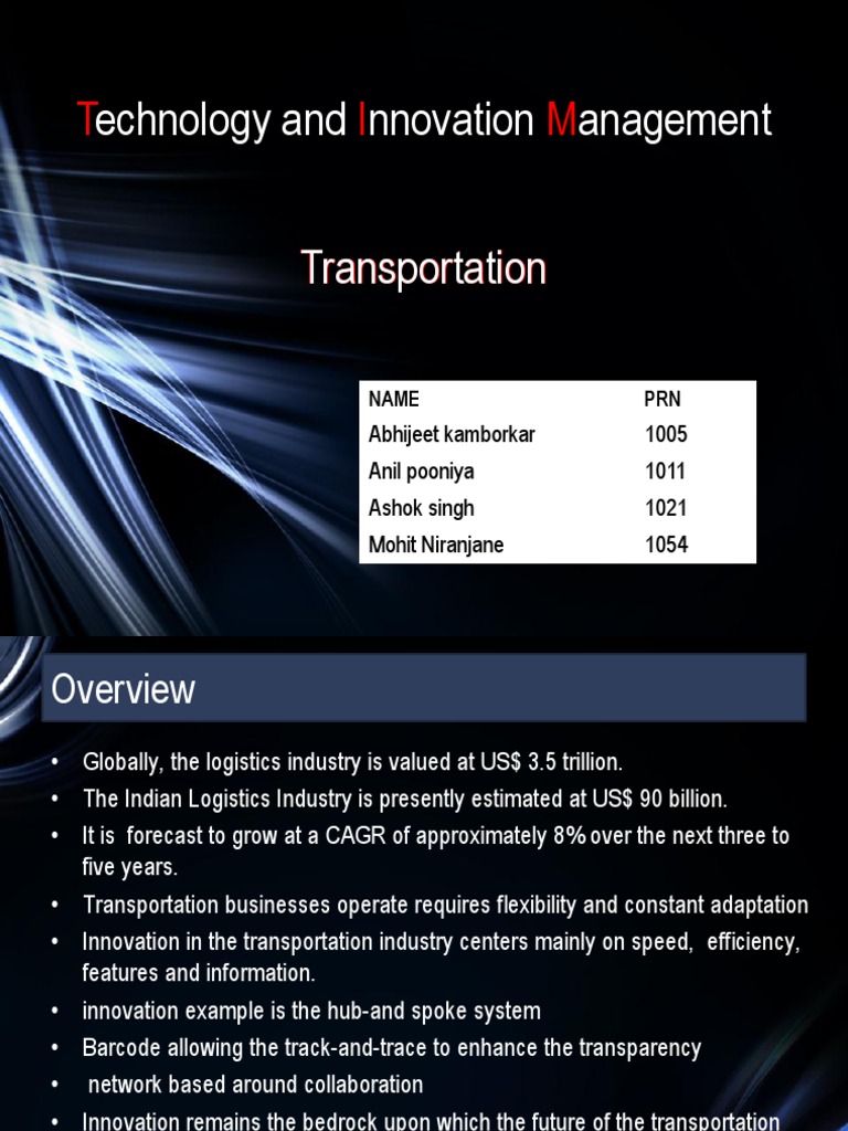 TIM Transportation Final | PDF | Fed Ex | Commercial Item Transport And ...