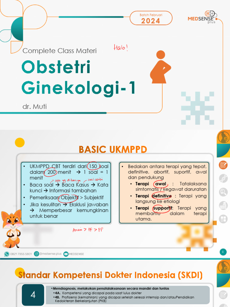 Salinan Salinan [Coretan Tutor] Complete Class - Obgyn 1 - Dr. Muti | PDF