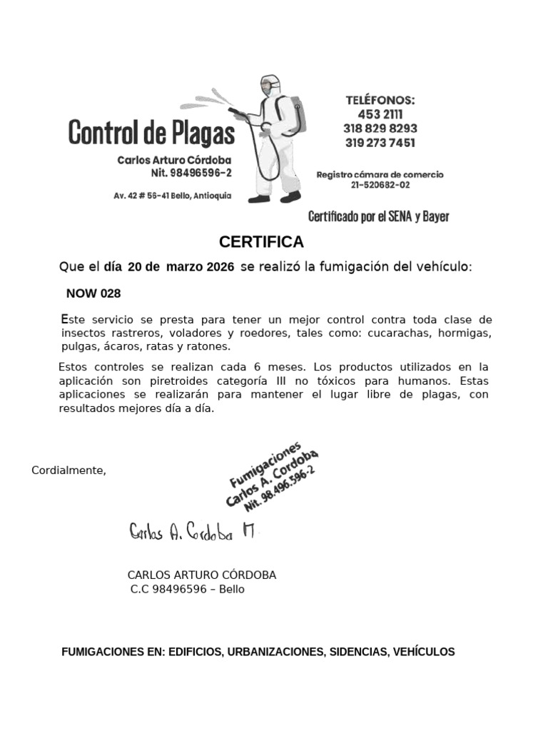 Fumigación Alexis | PDF