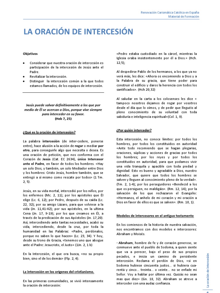 La Oración de Intercesión | PDF | Oración | Moisés
