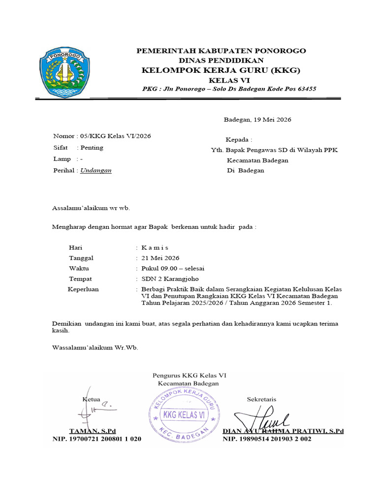 UND KKG Mei 2026 Pengawas | PDF