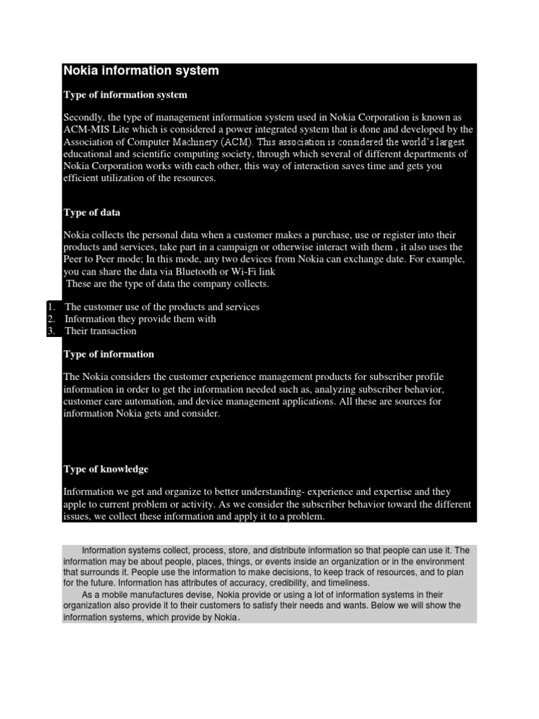 Nokia Information System | PDF | Information System | Multimedia ...
