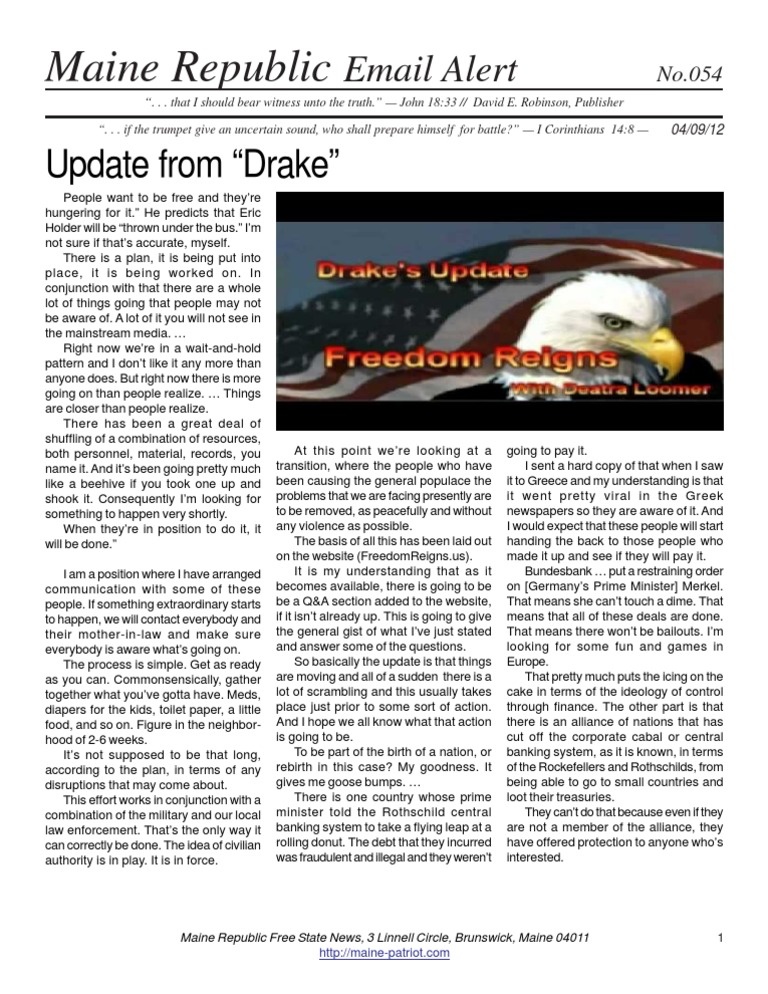 054 - Update From Drake | PDF | Government