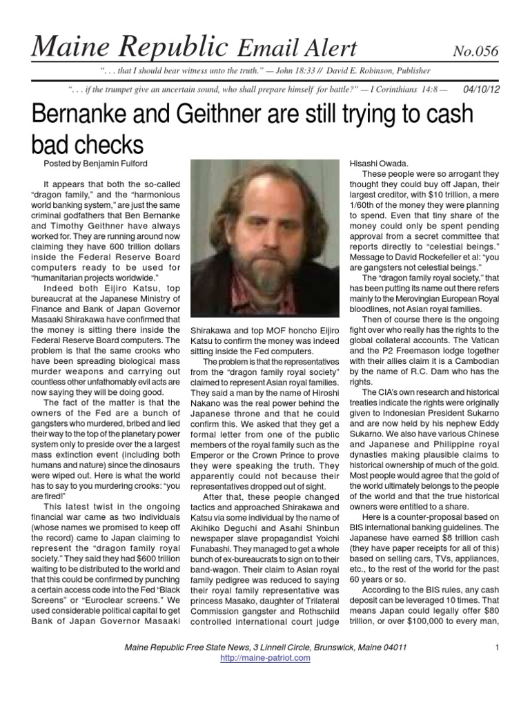 056 - Bernake and Geithner | PDF | Ben Bernanke | Federal Reserve System