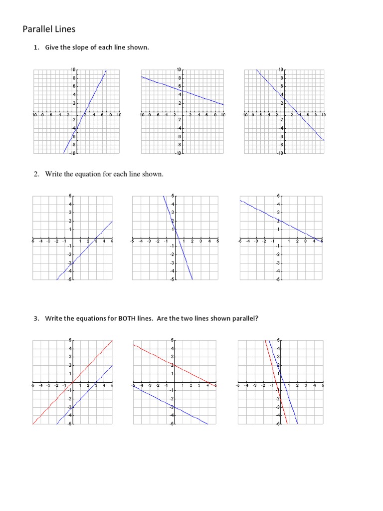 Parallel Lines: Slope and Equations Guide | PDF | Language Arts ...