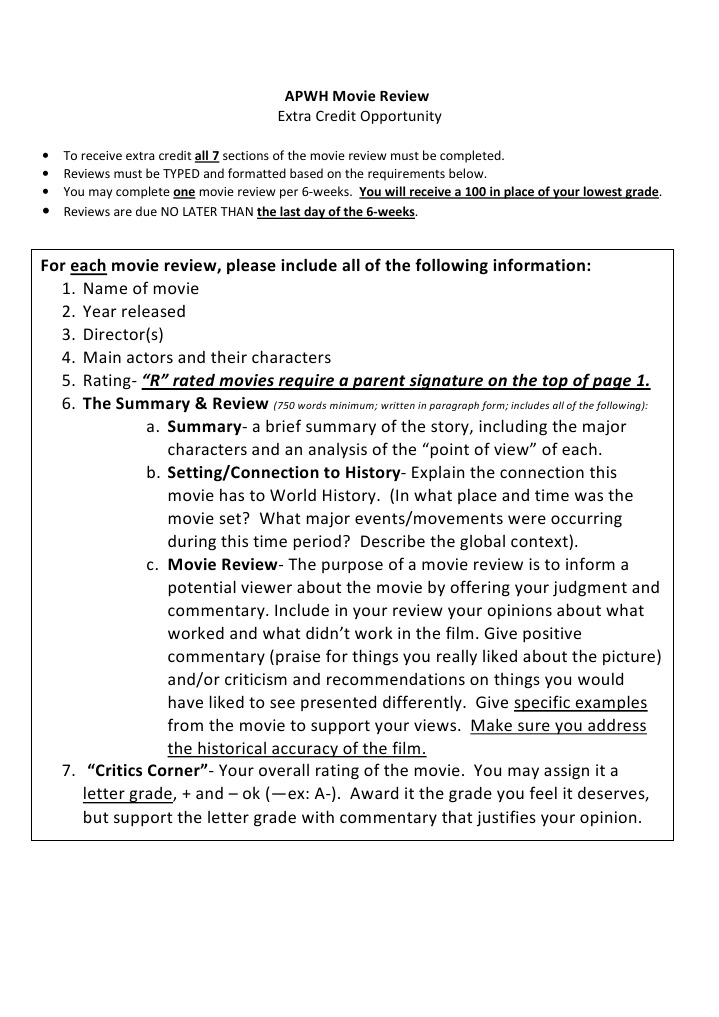 Movie Review Extra Credit | PDF | Career & Growth | Sports & Recreation