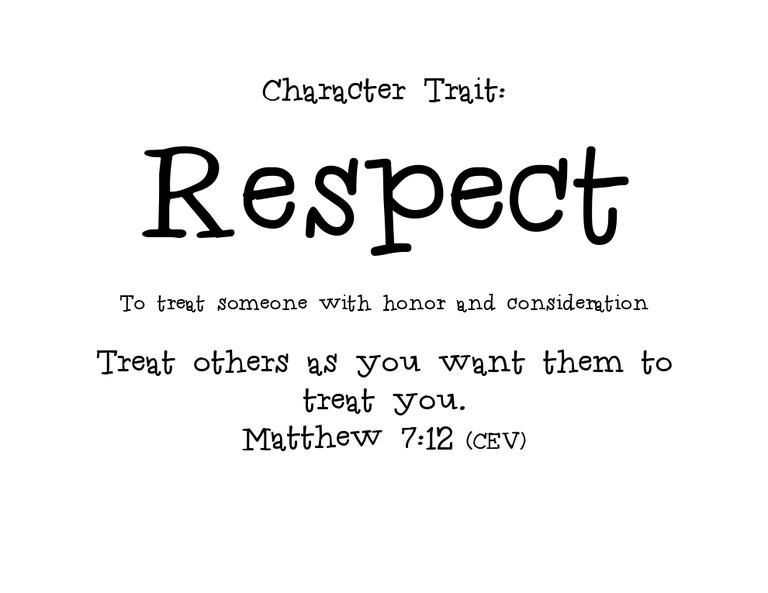 Character Trait Respect | PDF