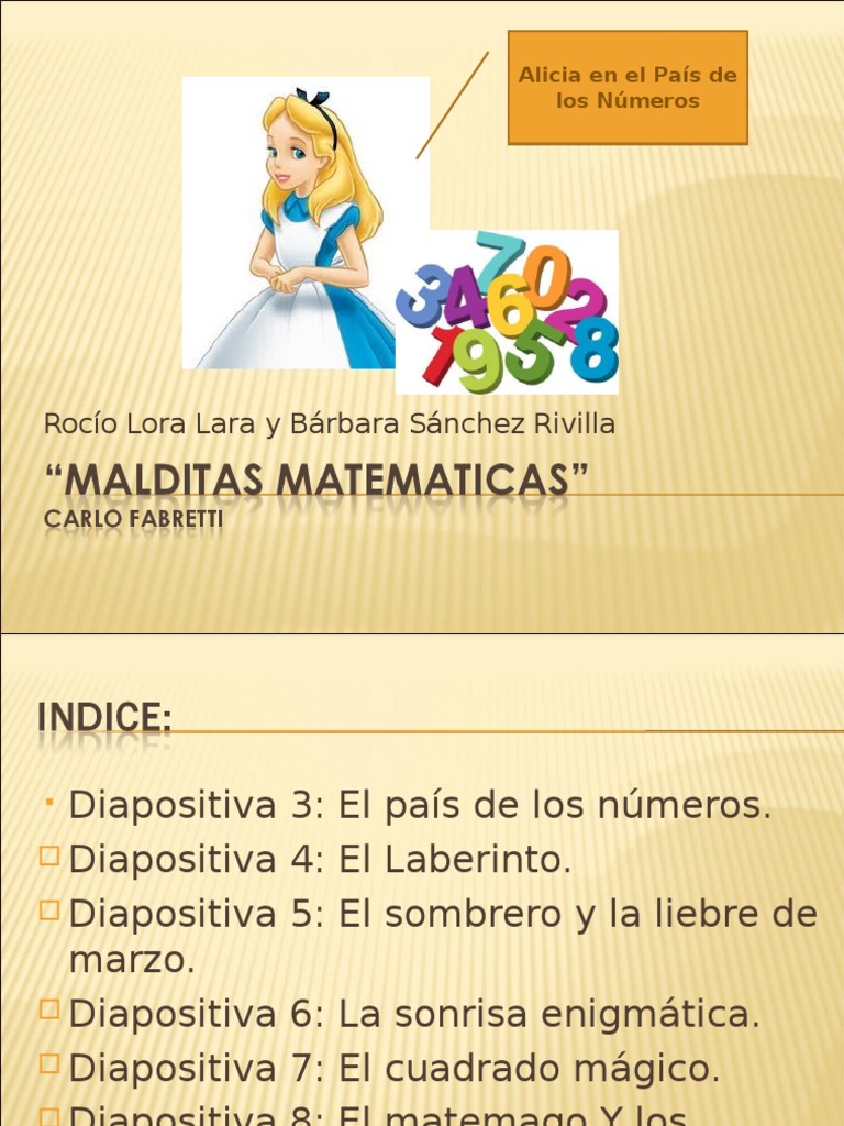 Alicia y las Malditas Matemáticas | PDF | Las aventuras de Alicia en el ...