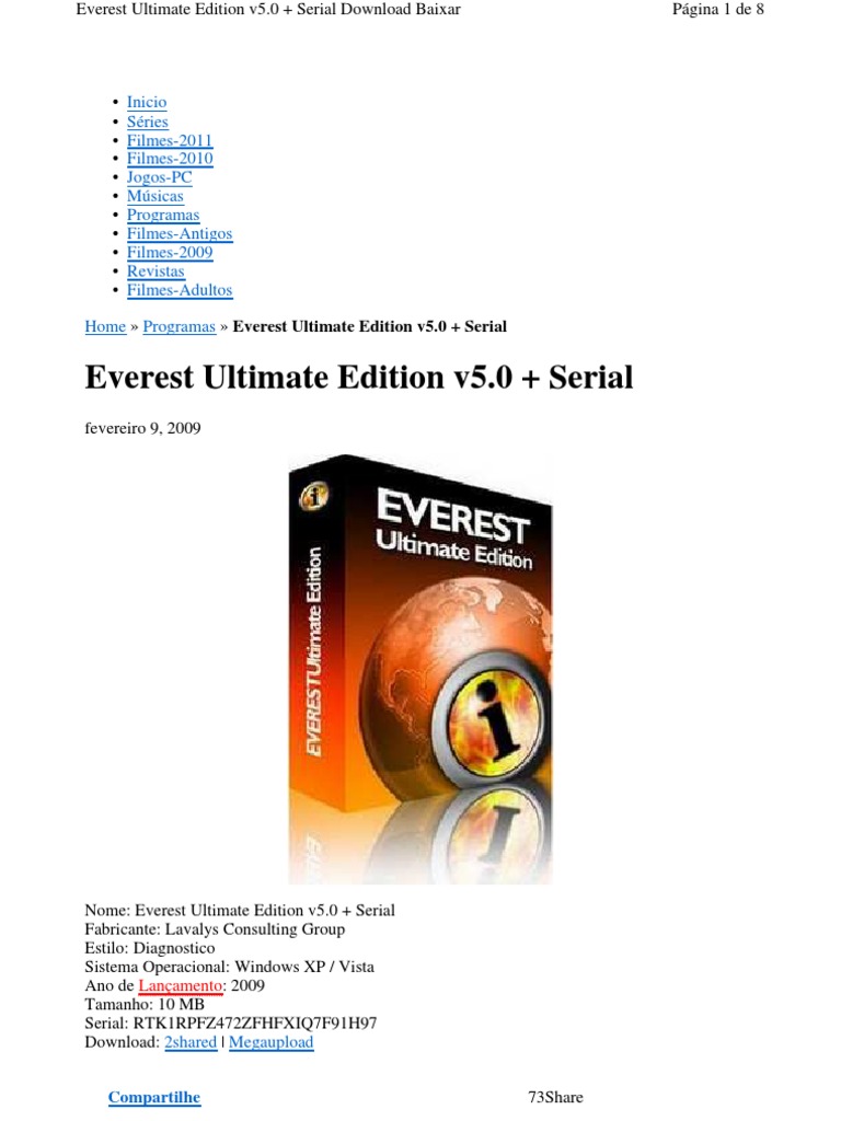 Everest Ultimate Edition v5.0 + Serial | PDF | Informática | Software ...