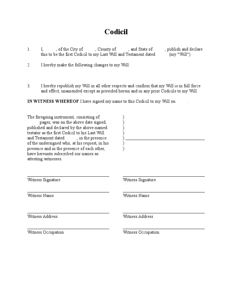 Codicil
