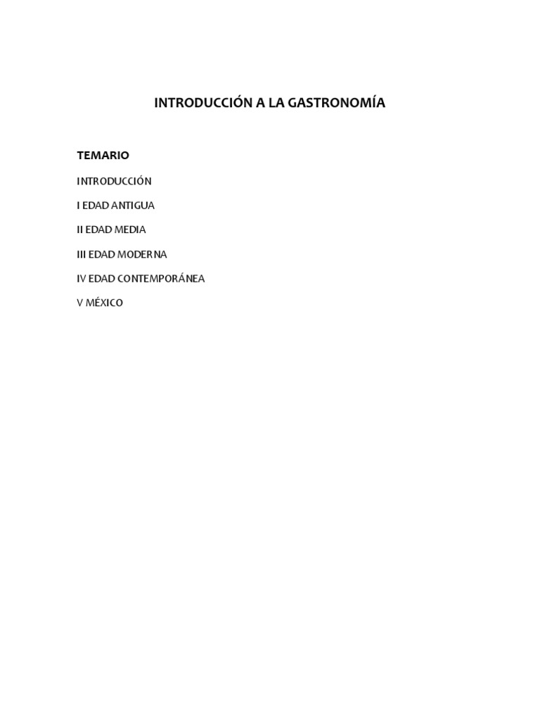 INTRODUCCIÓN A LA GASTRONOMIA (Teoria) | PDF | Cocina mexicana ...