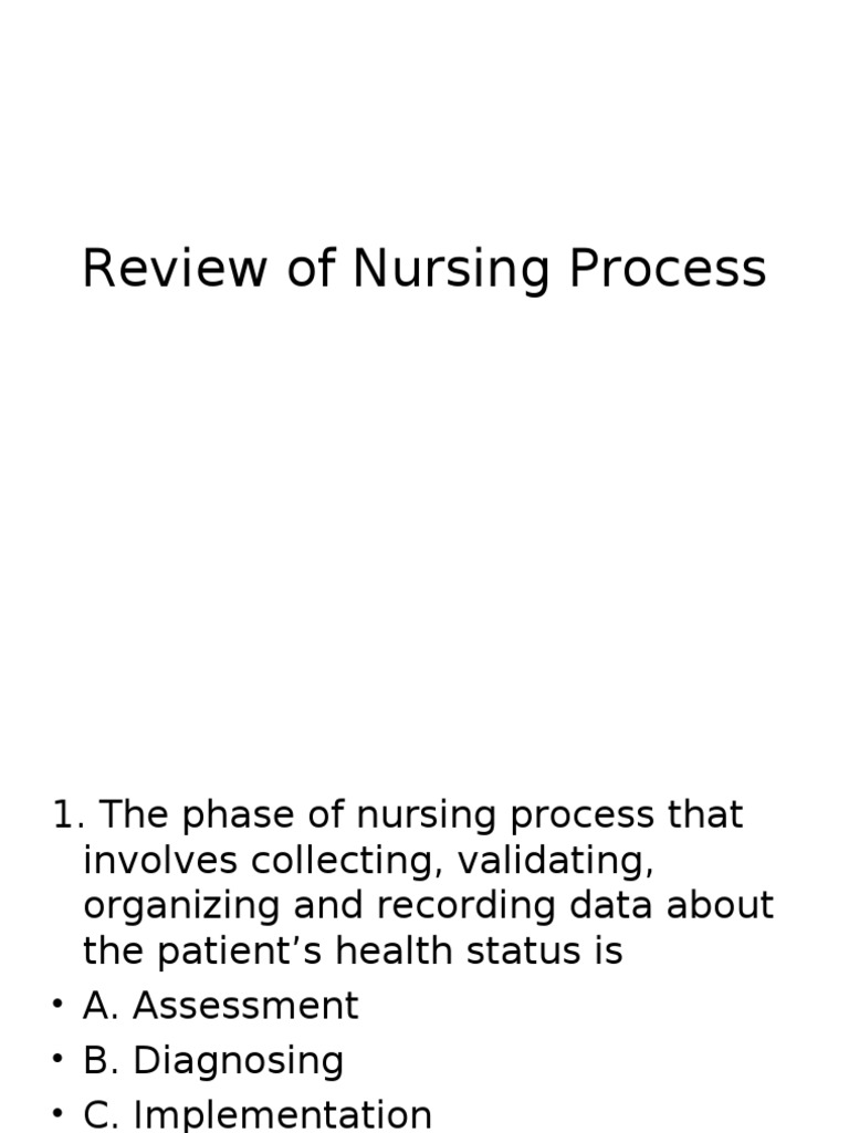 Review of Nursing Process | PDF | Nursing | Patient