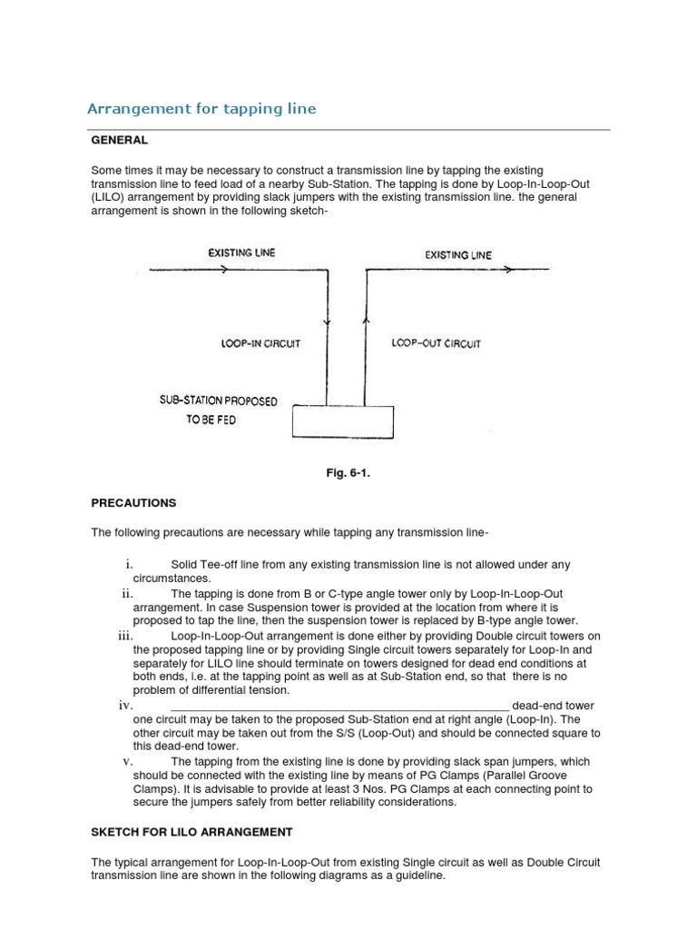 LILO Line Arrangement in Power Transmission Line | PDF | Electrical ...