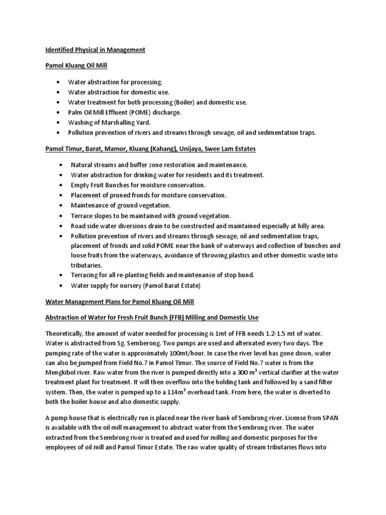 Water Management Plan | PDF | Water Purification | Water And Politics