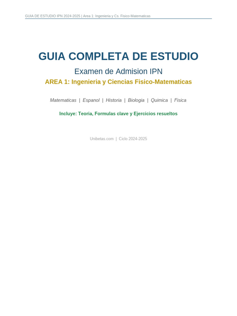 Guia Admision IPN Area1 | PDF | Hidróxido | Fuerza