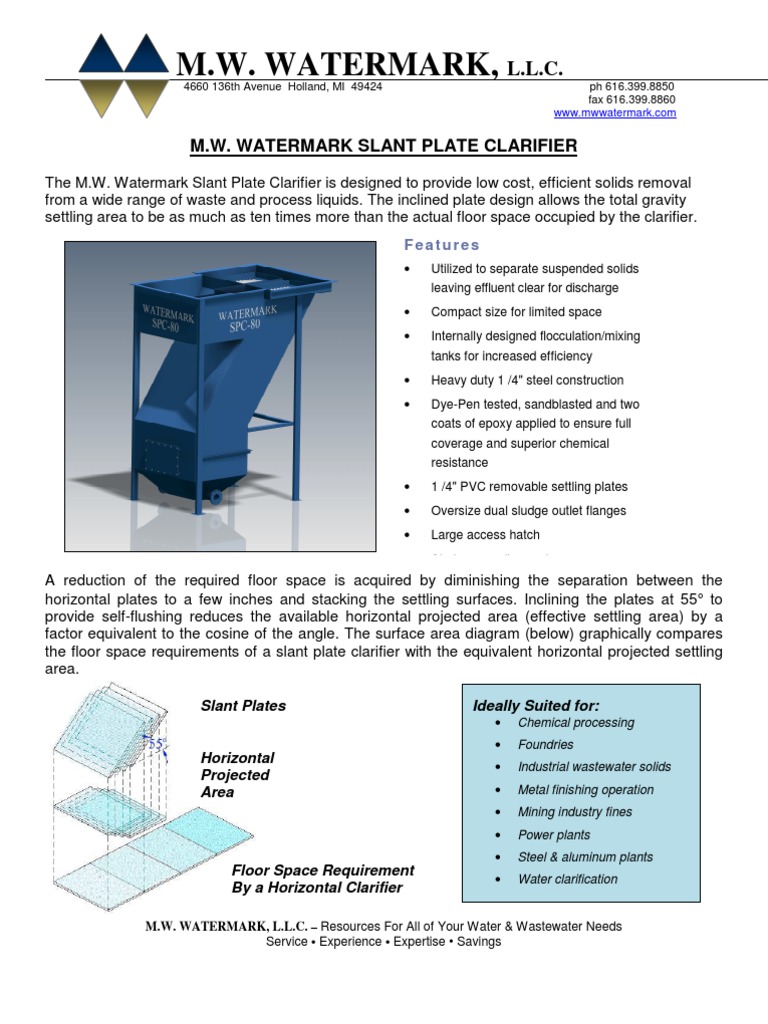 Efficient Slant Plate Clarifiers Guide | PDF | Chemical Engineering ...