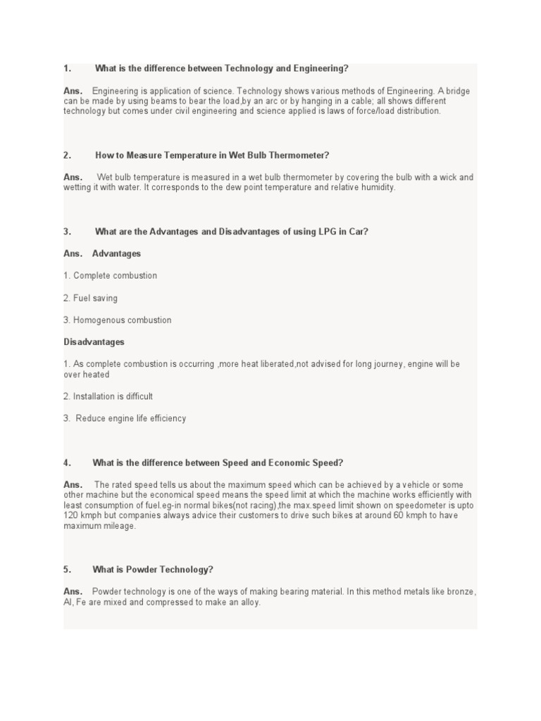 Mechanical Job Interview Question | PDF | Thermodynamic Equilibrium | Entropy