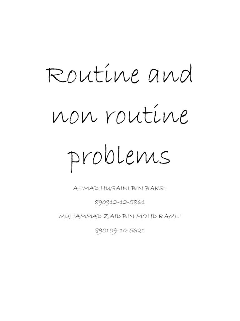 Routine And Non Routine Problems Slope Derivative