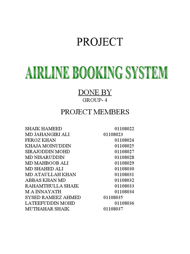 Airline Reservation System Pdf Unified Modeling Language Use Case