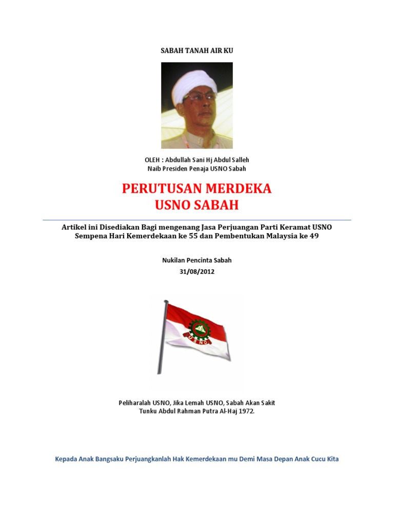 Perutusan Merdeka Usno Sabah 2012 | PDF