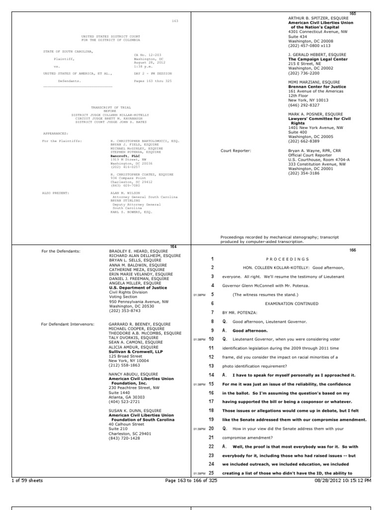 Transcript of SC-Beeney/Andino | PDF | United States Senate | Recall ...
