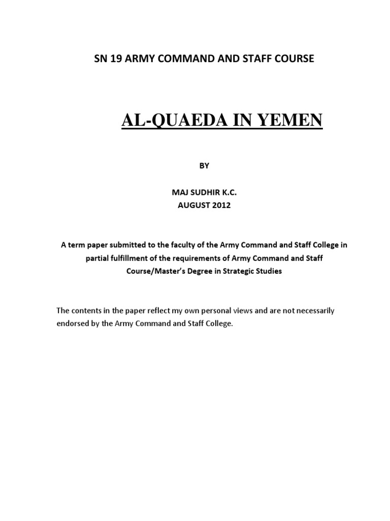 Al-Queda in Yemen | PDF | Al Qaeda | World Politics