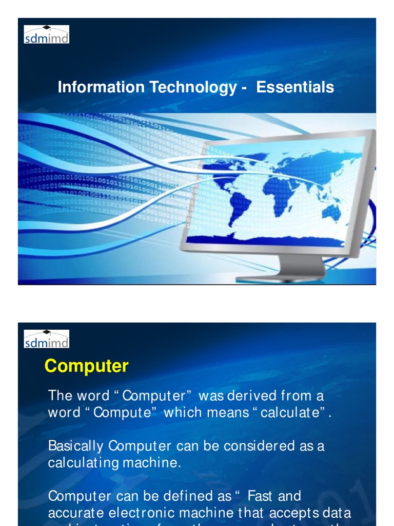 Information Technology - Essentials | PDF | Information | Computer Hardware