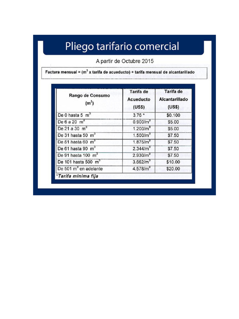 Pliego Tarifario Anda | PDF
