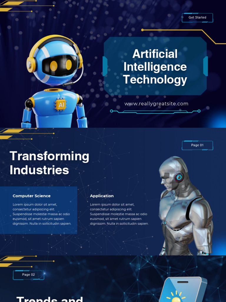 Blue Futuristic 3D Artificial Intelligence Technology Presentation ...