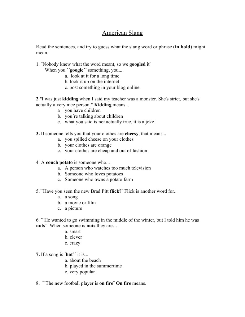 American Slang PDF Leisure Entertainment General 